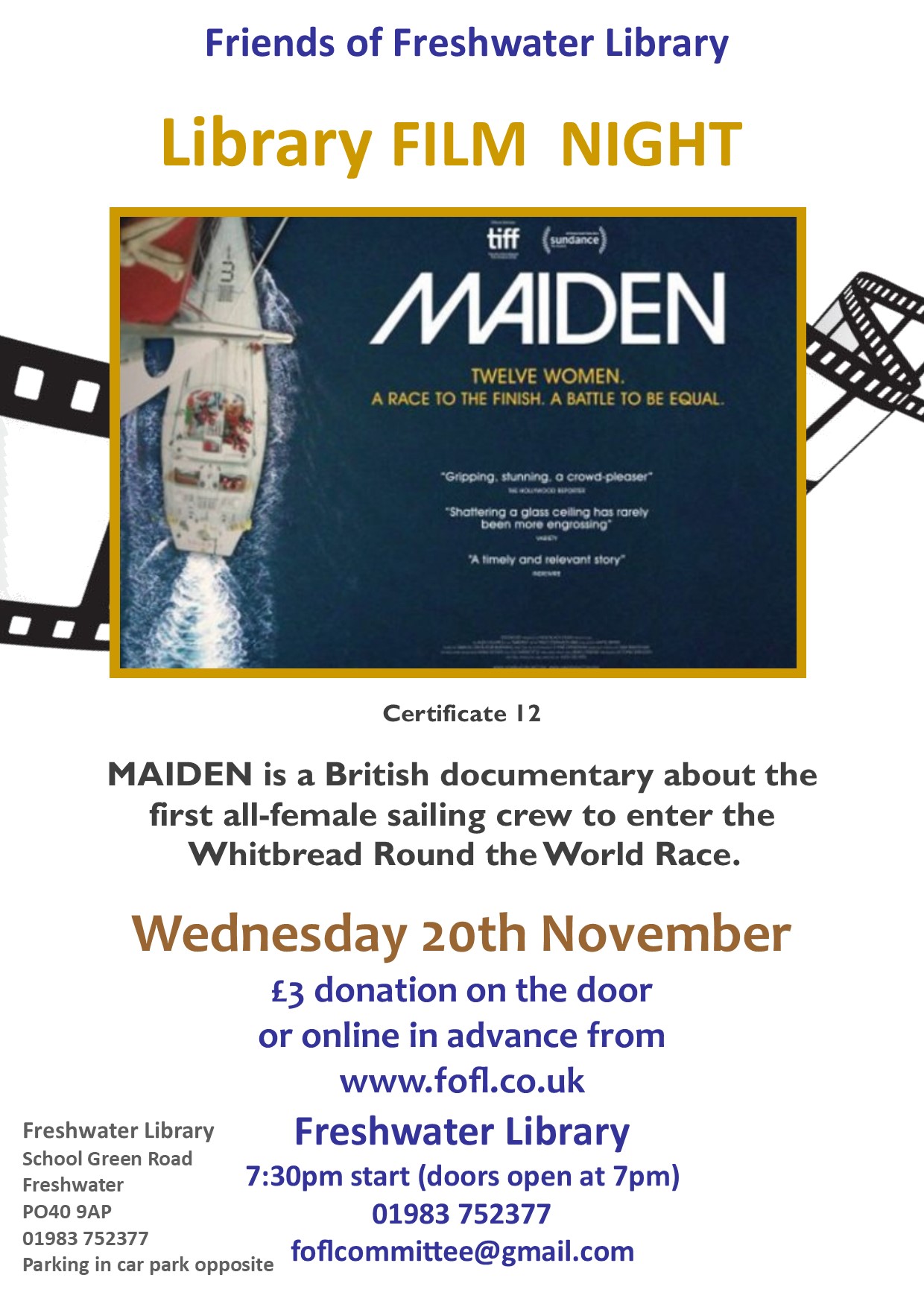 Friends of Freshwater Library » MAIDEN, Tracey Edwards documentary ...